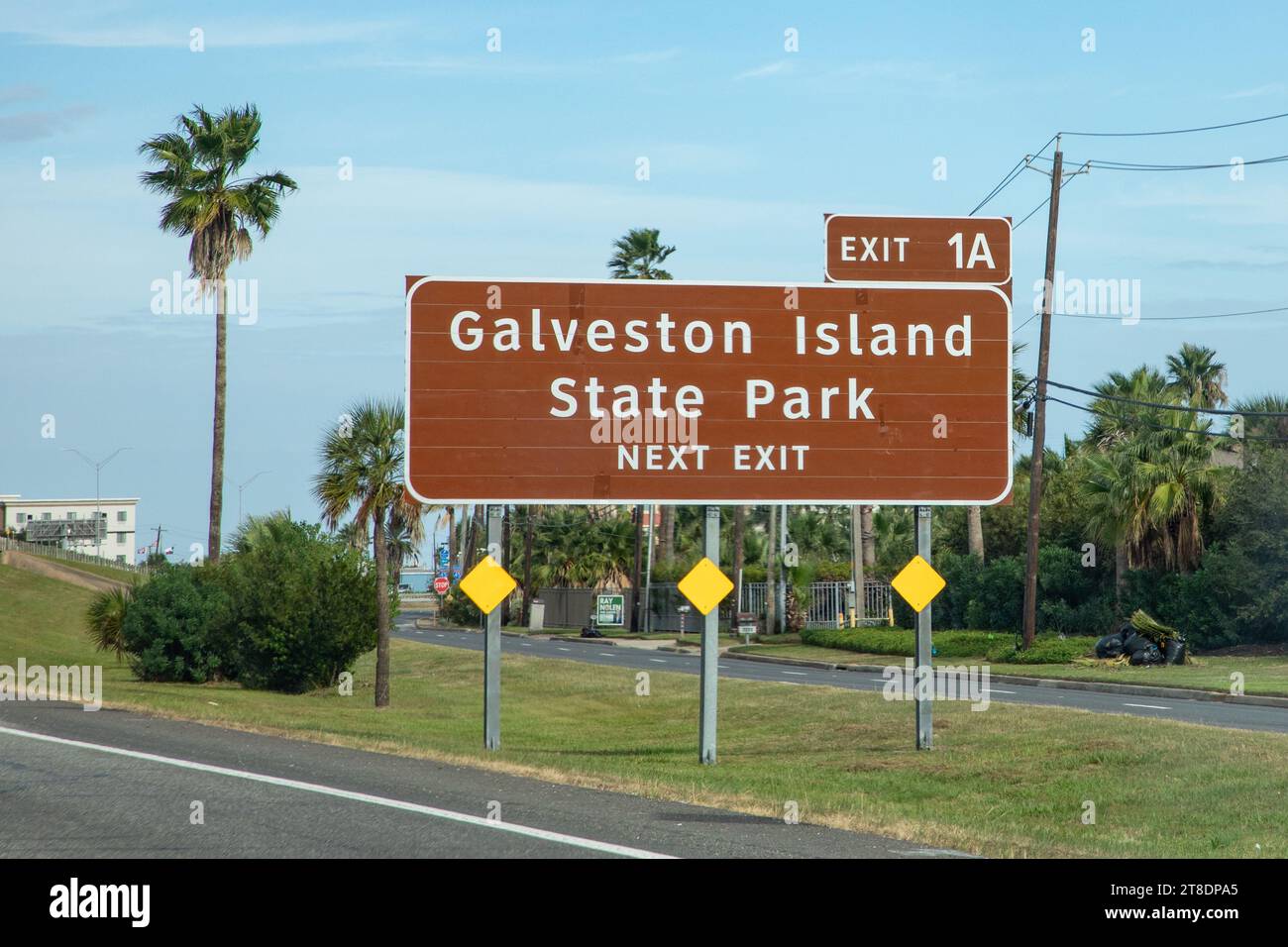 signage galveston island state park by entering the town by highway ...