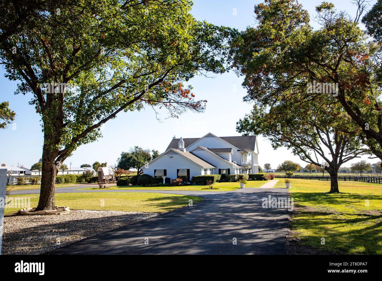 Front view of Southfork Ranch, the ranch of the tv film Dallas Stock ...