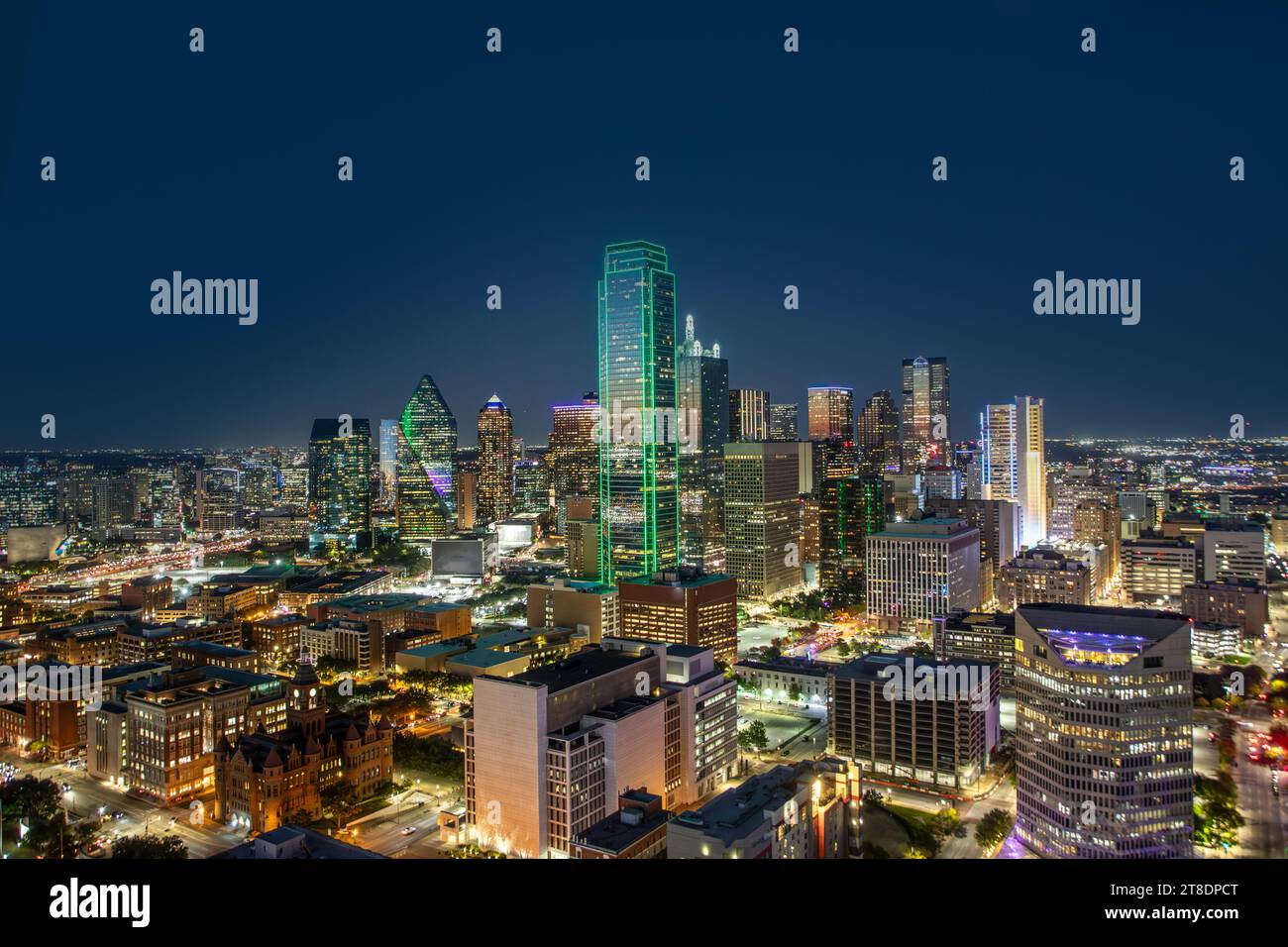 scenic skyline by night in Dallas, Texas, USA USA Stock Photo - Alamy