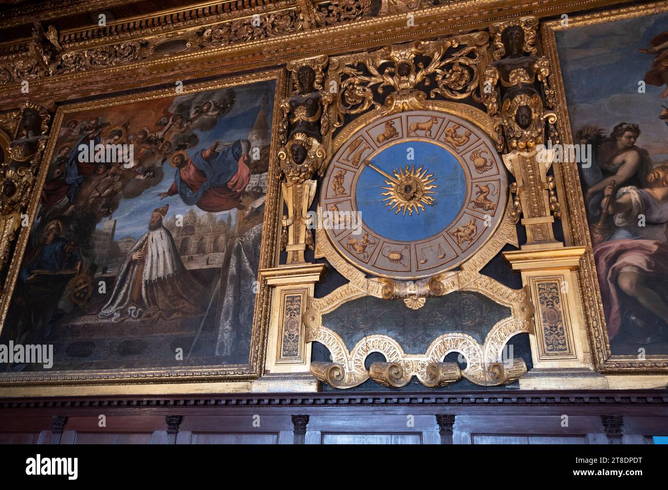 A large oil painting of Doge Pietro Loredan Beseeching the Virgin for ...