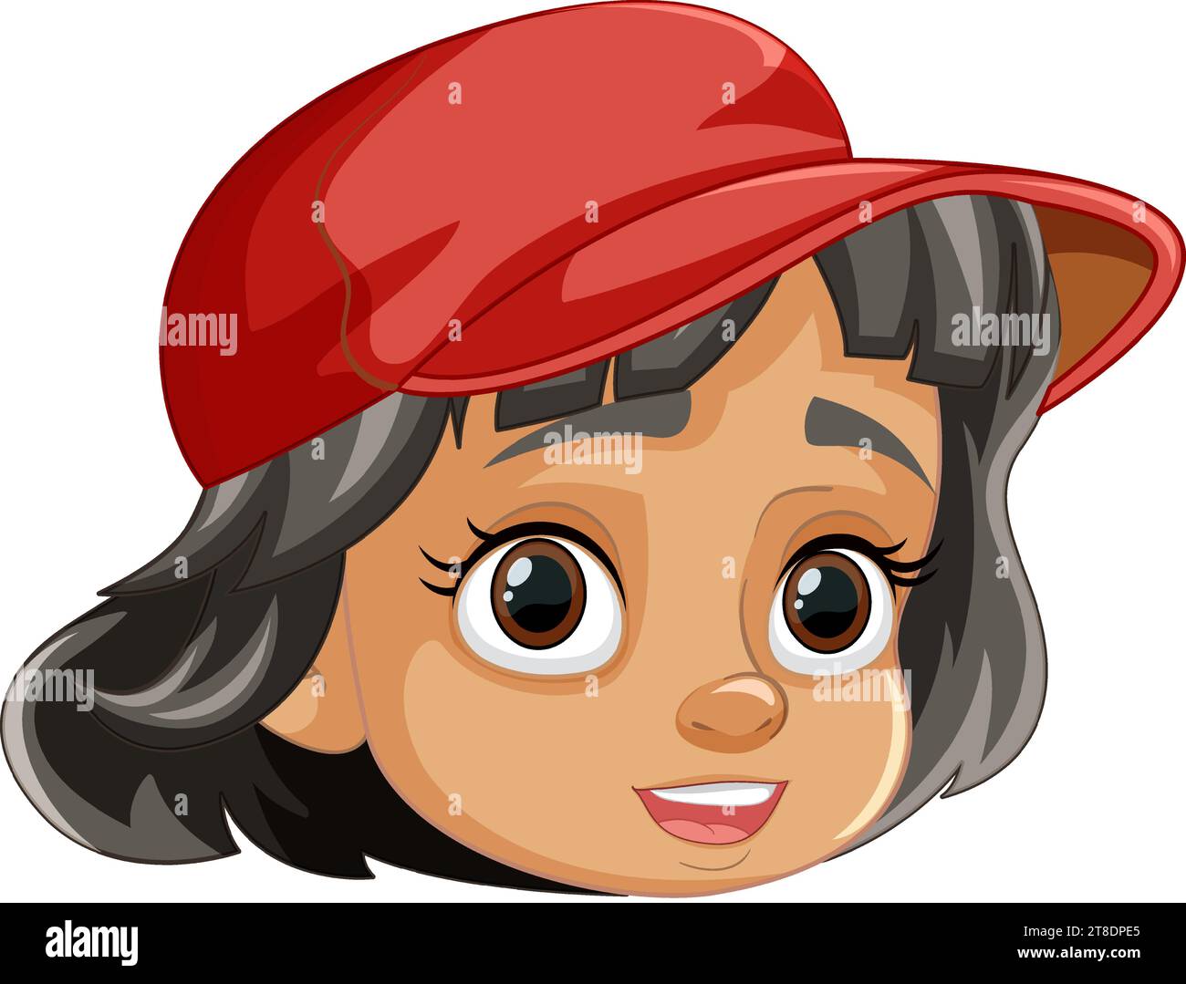 A cheerful girl wearing a cap with a cute short hairstyle Stock Vector ...