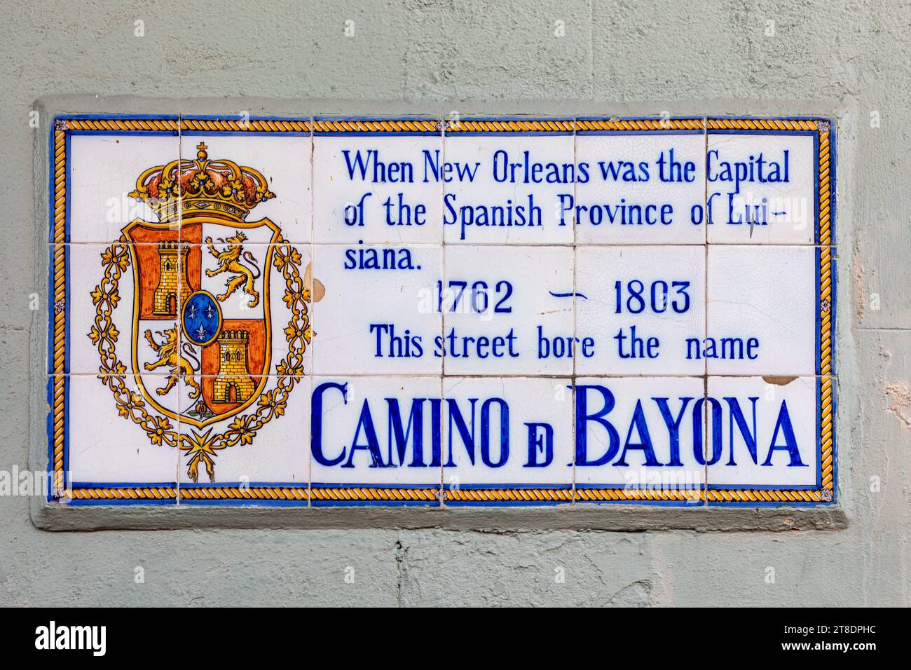 old street name Calle Burbon on tiles in the French quarter in New ...