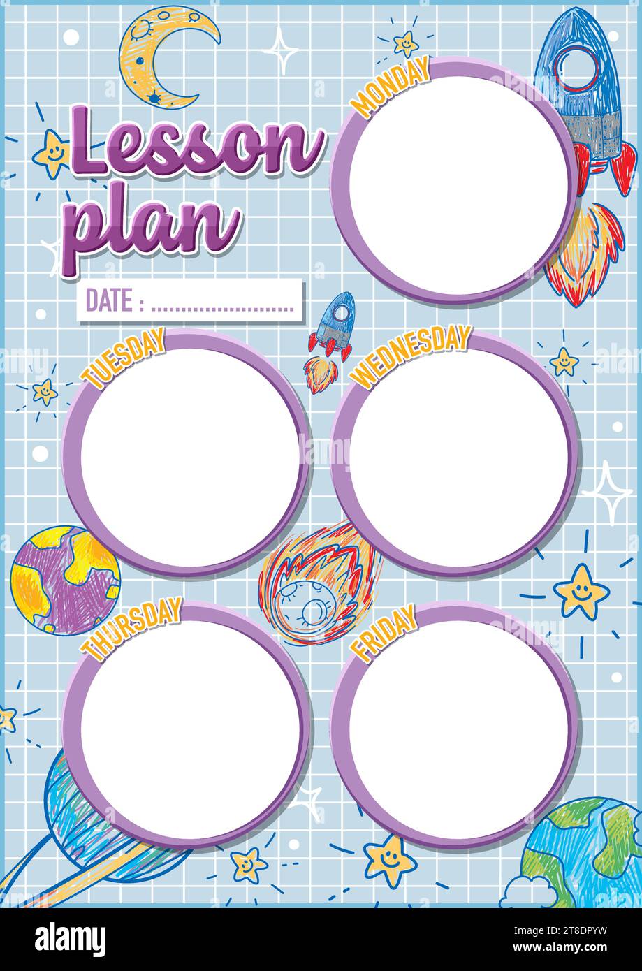 Vector cartoon illustration of a student's lesson plan and to-do list ...