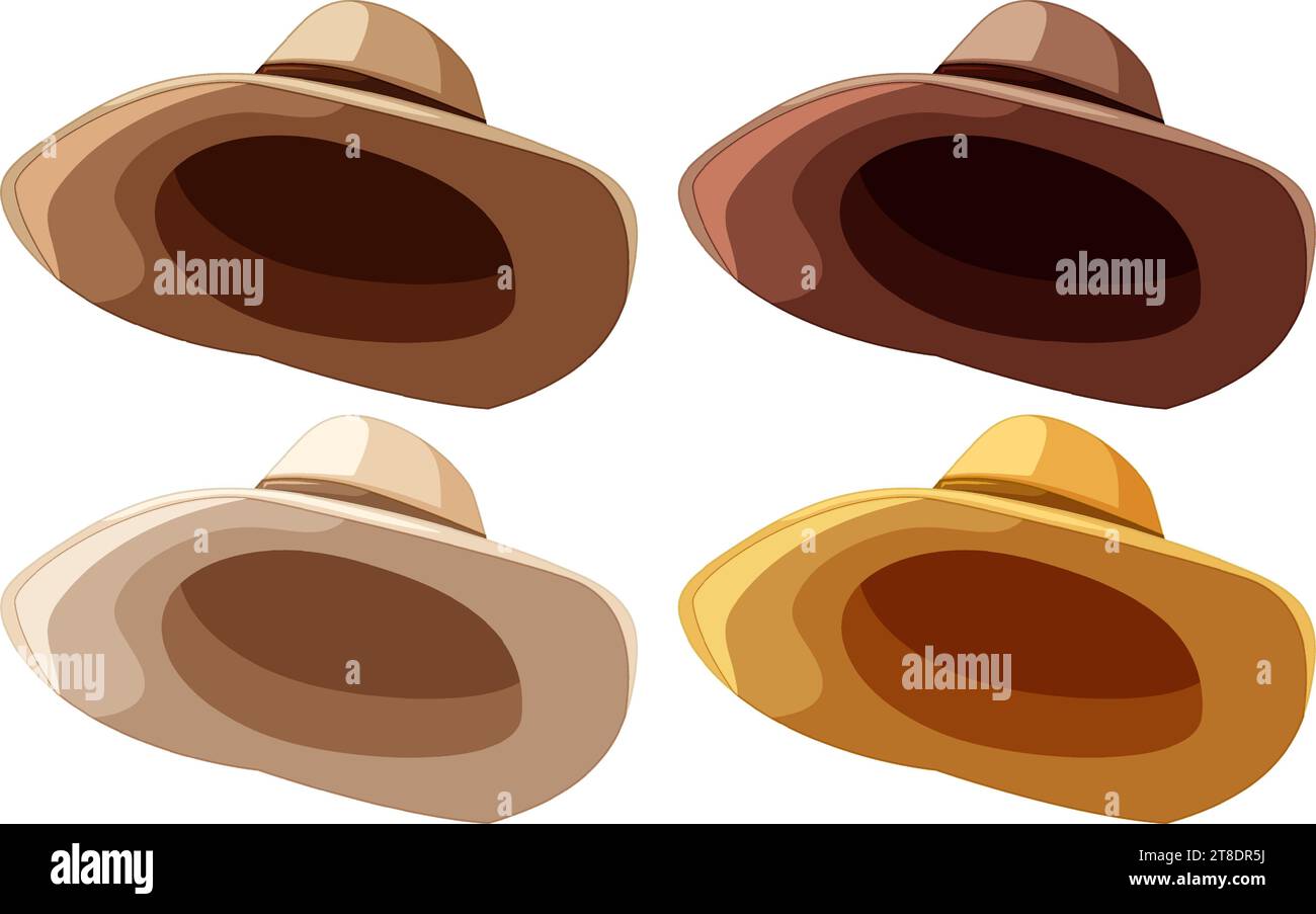 Colorful vector illustrations of various farmer hats Stock Vector Image ...