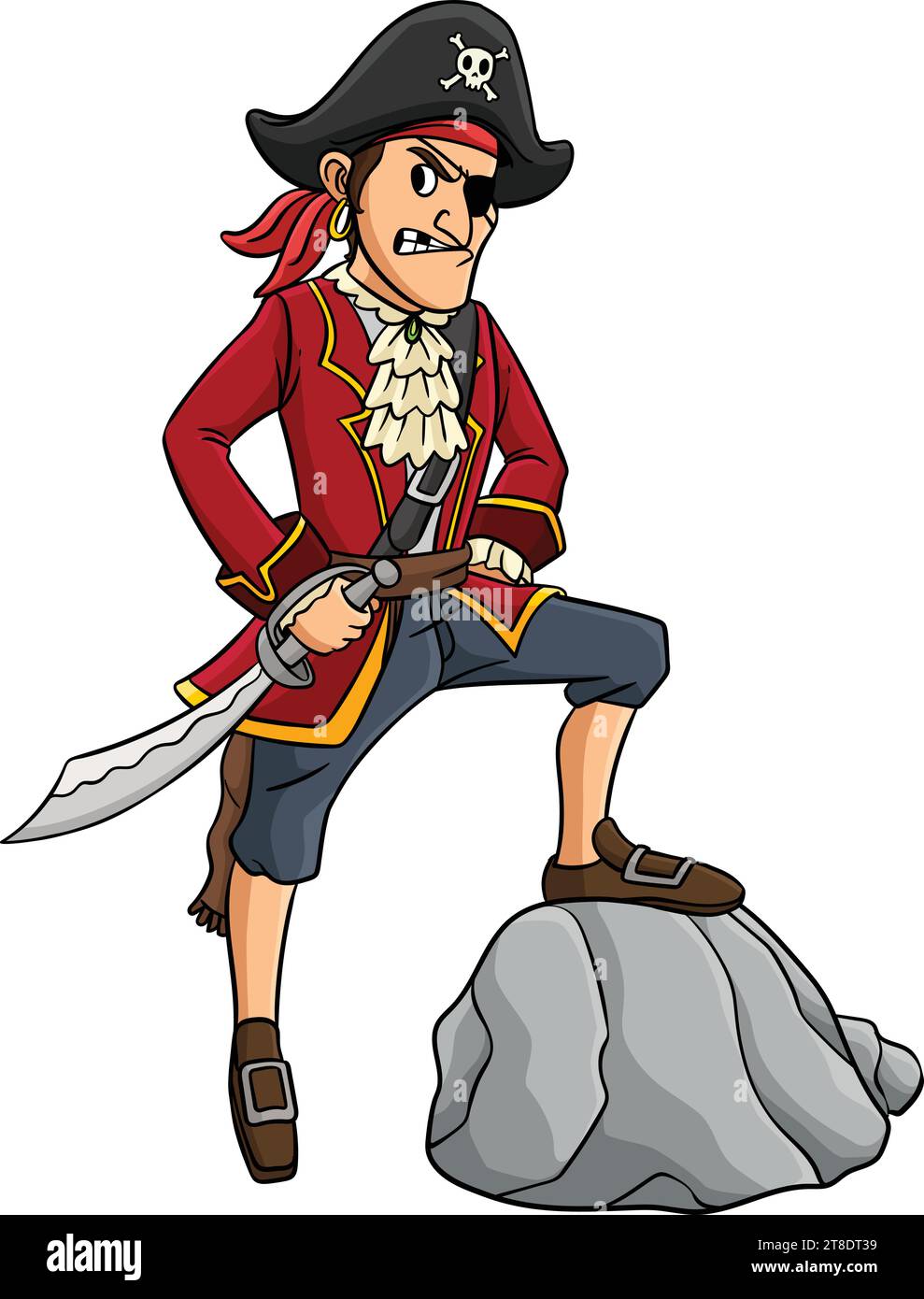 Pirate Captain Cartoon Colored Clipart Stock Vector Image & Art - Alamy
