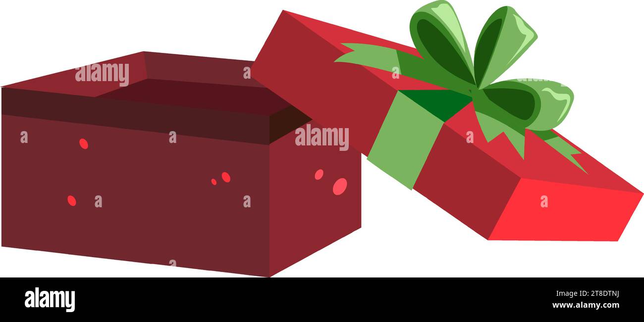 A cartoon illustration of a red gift box with an open lid Stock Vector ...