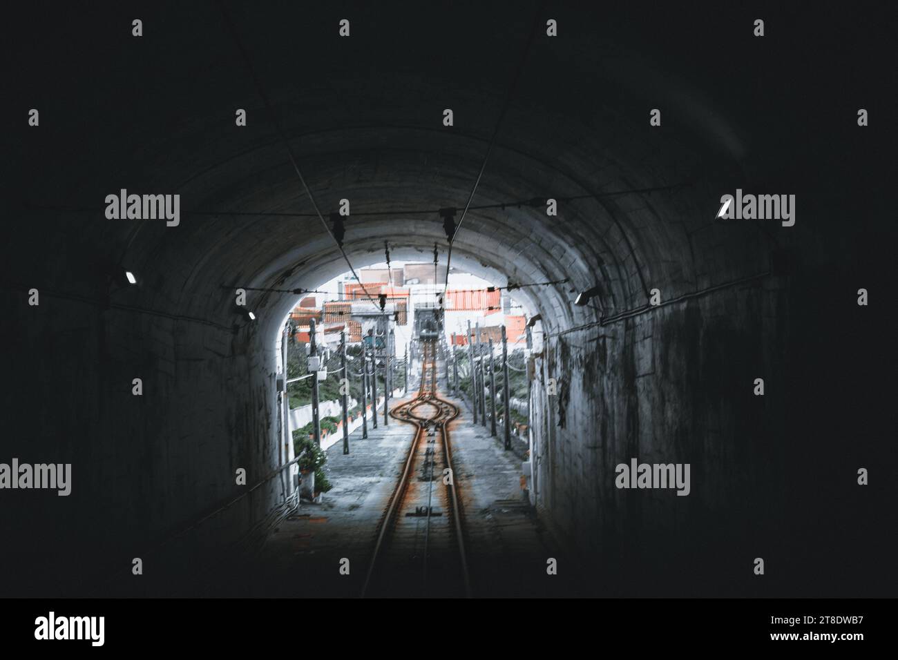 underground tunnel with a view of the old city Stock Photo - Alamy