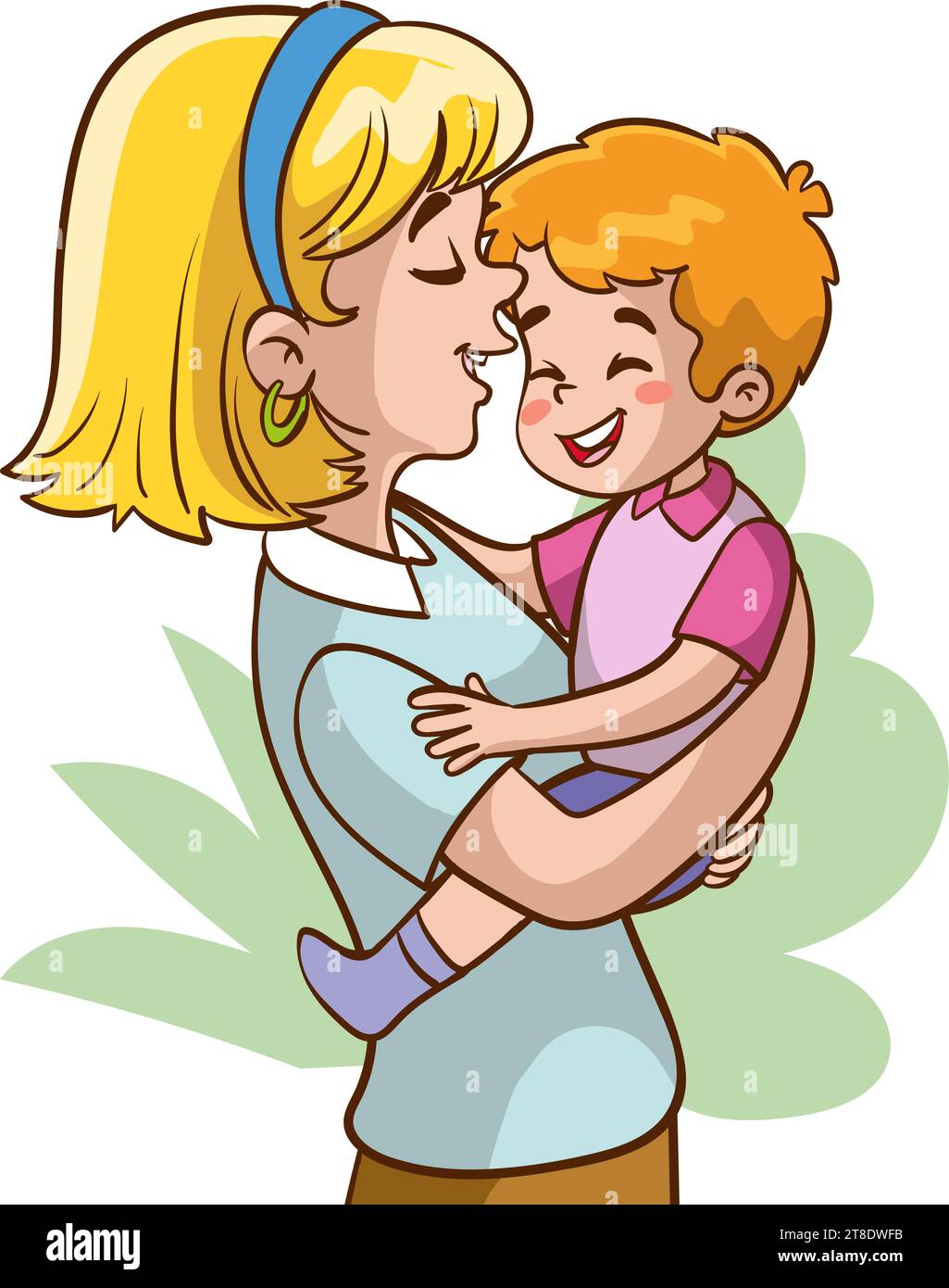 Mother and son hugging. Vector illustration of a mother and her child Stock Vector Image & Art ...