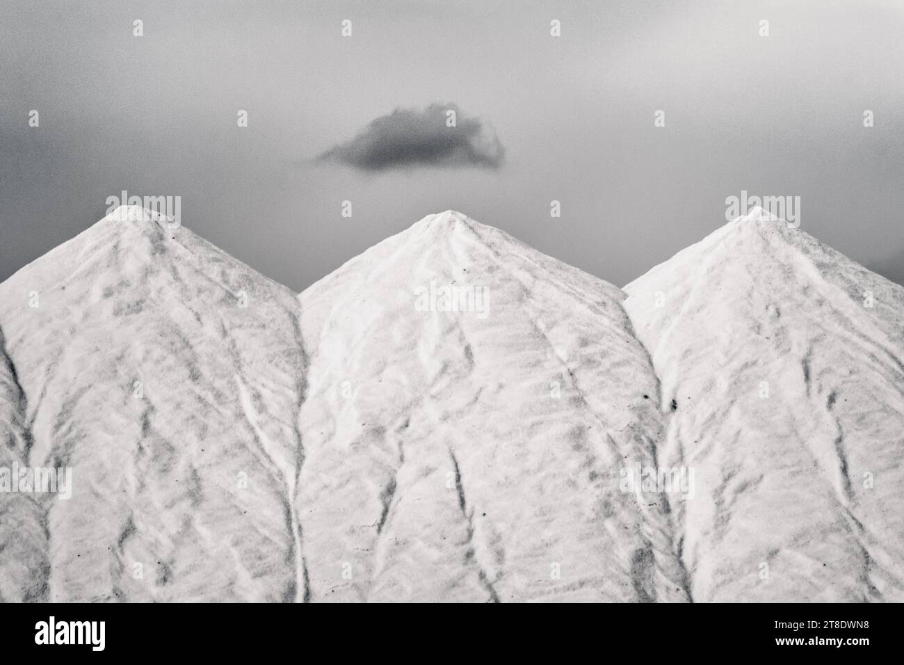 Three mountains of salt in Santa Pola Stock Photo - Alamy