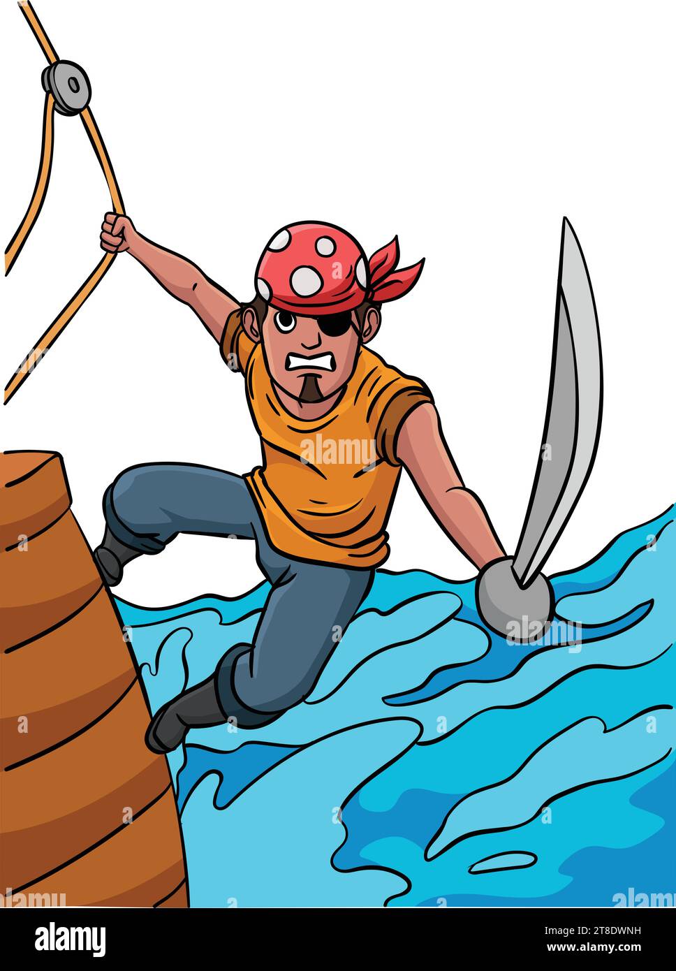 Pirate Holding A Sword Cartoon Colored Clipart Stock Vector Image & Art ...