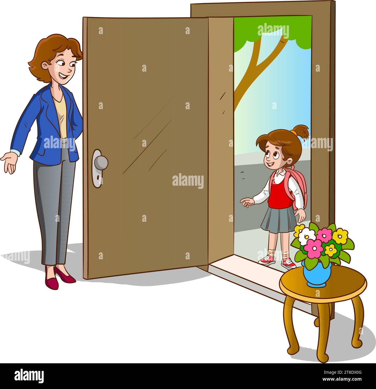 Mother preschooler Stock Vector Images - Alamy