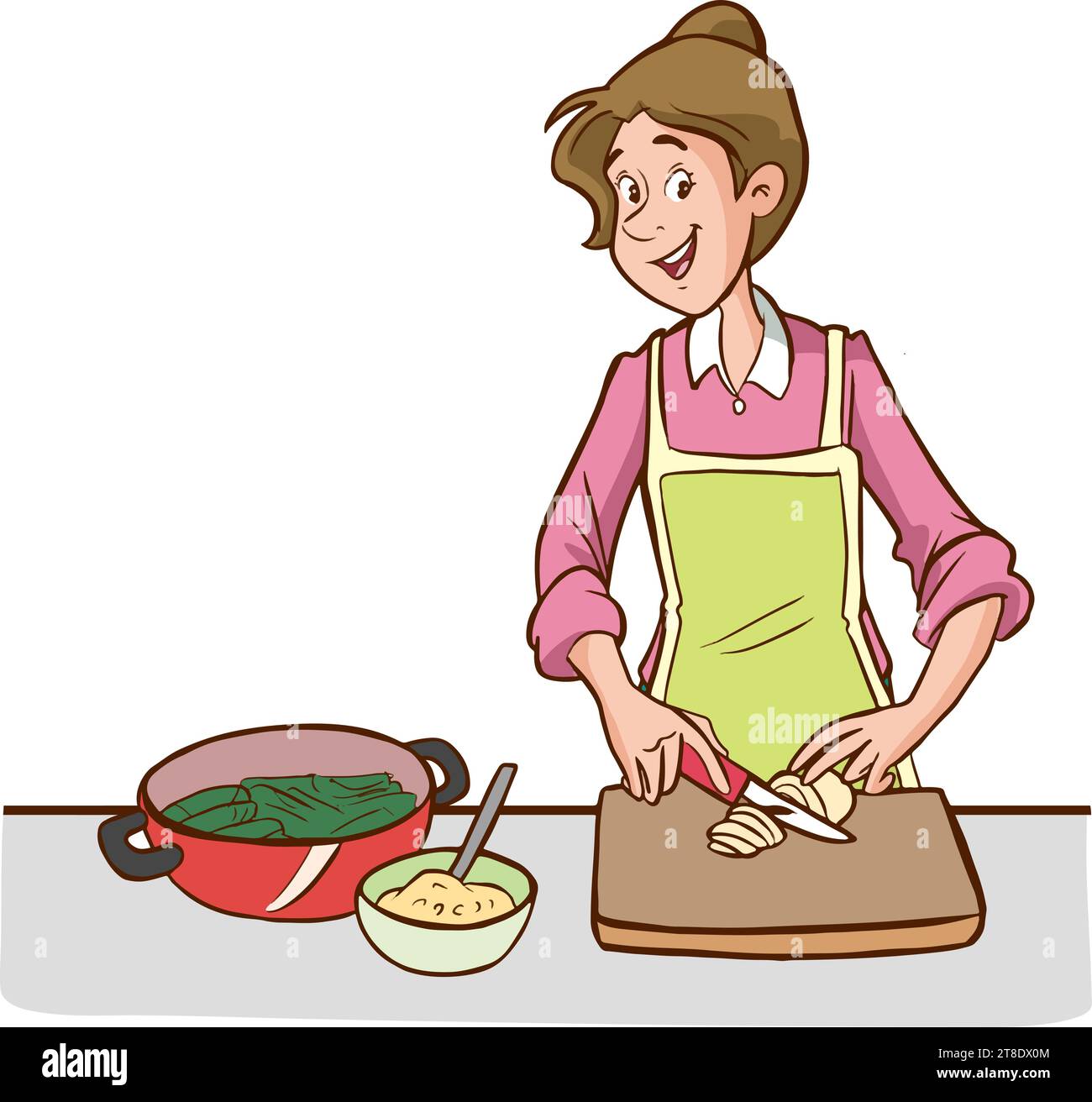 woman cooking cartoon vector illustration cartoon vector illustration ...