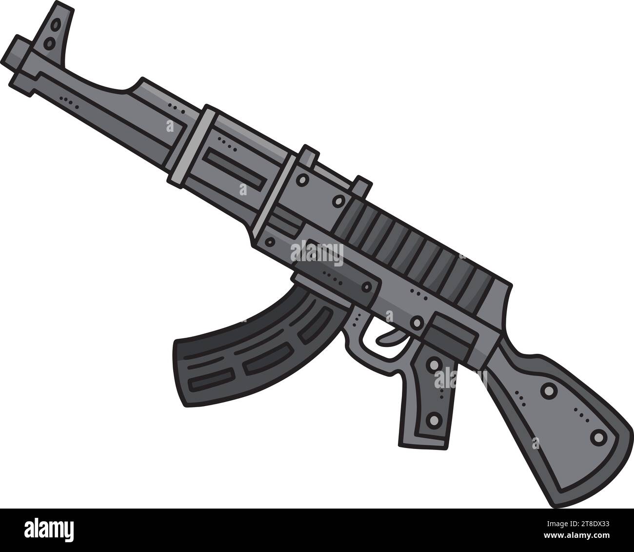 Submachine Gun Cartoon Colored Clipart Stock Vector Image & Art - Alamy