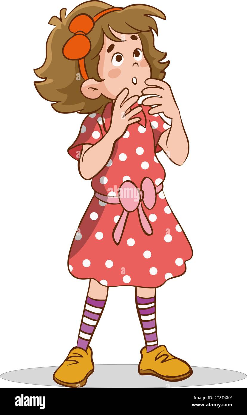 cute kid girl with confused facial expression Stock Vector Image & Art ...