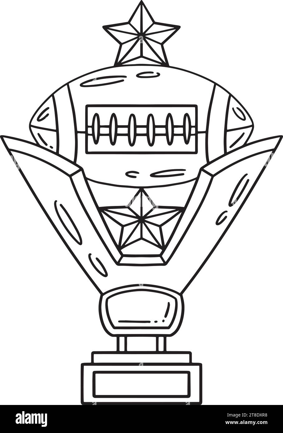 American Football Trophy Isolated Coloring Page Stock Vector Image ...