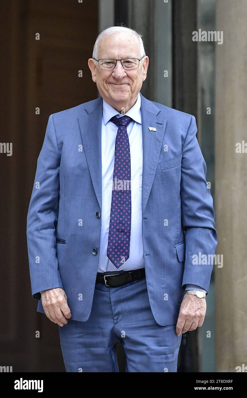 Paris, France. 20th Nov, 2023. Former Israeli President Reuven Rivlin arrives for a meeting with ...