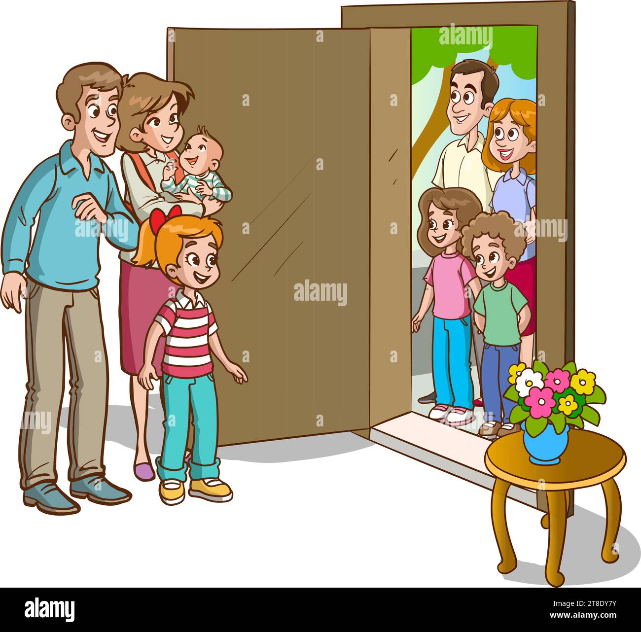 Welcoming people Stock Vector Images - Alamy