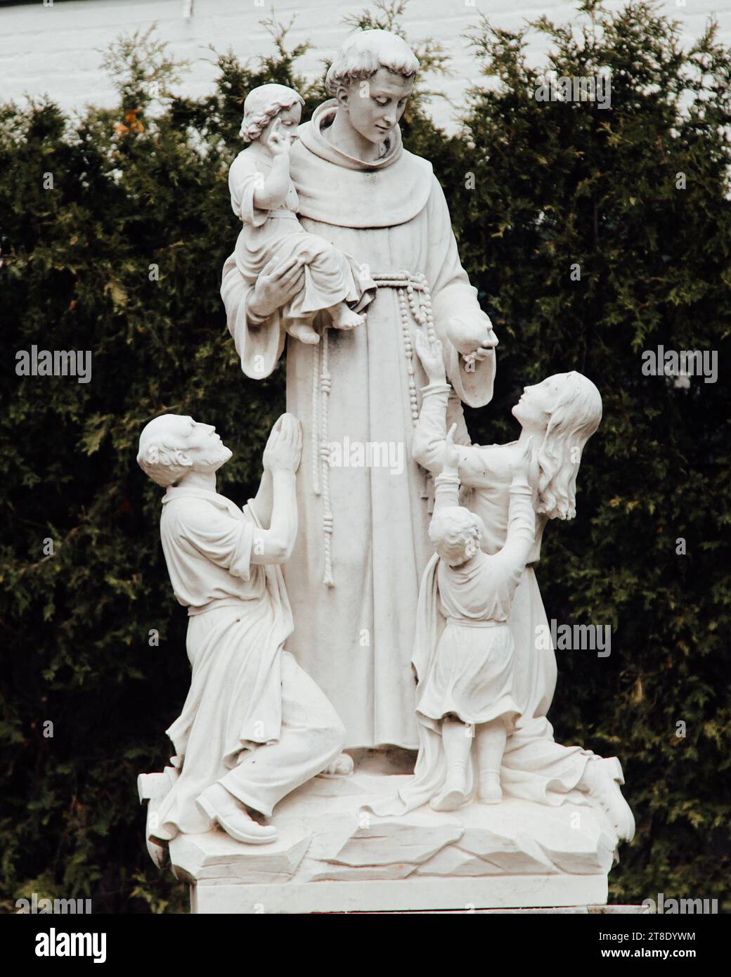 a statue honoring St. Anthony in the Peace Garden at the St. Leonard of ...