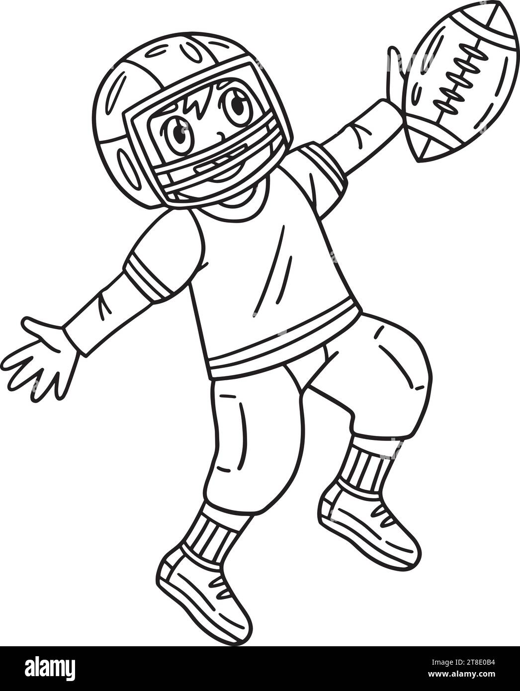 American Football Player Receiving Ball Isolated Stock Vector Image ...