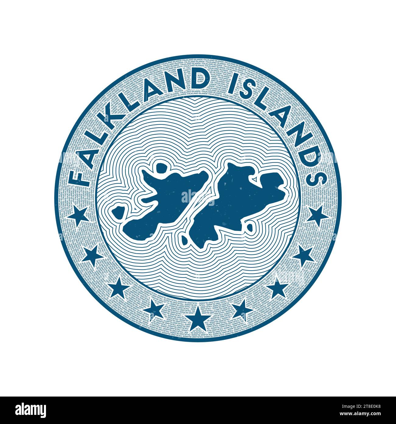 Falklands round badge vector. Country round stamp with shape of ...