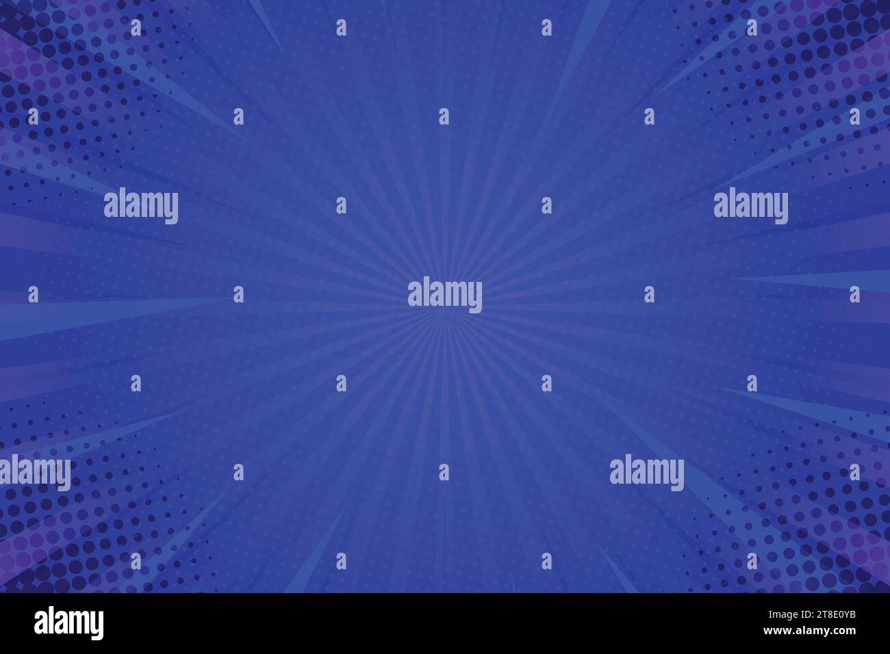 Comics rays background with halftones. Vector summer backdrop ...