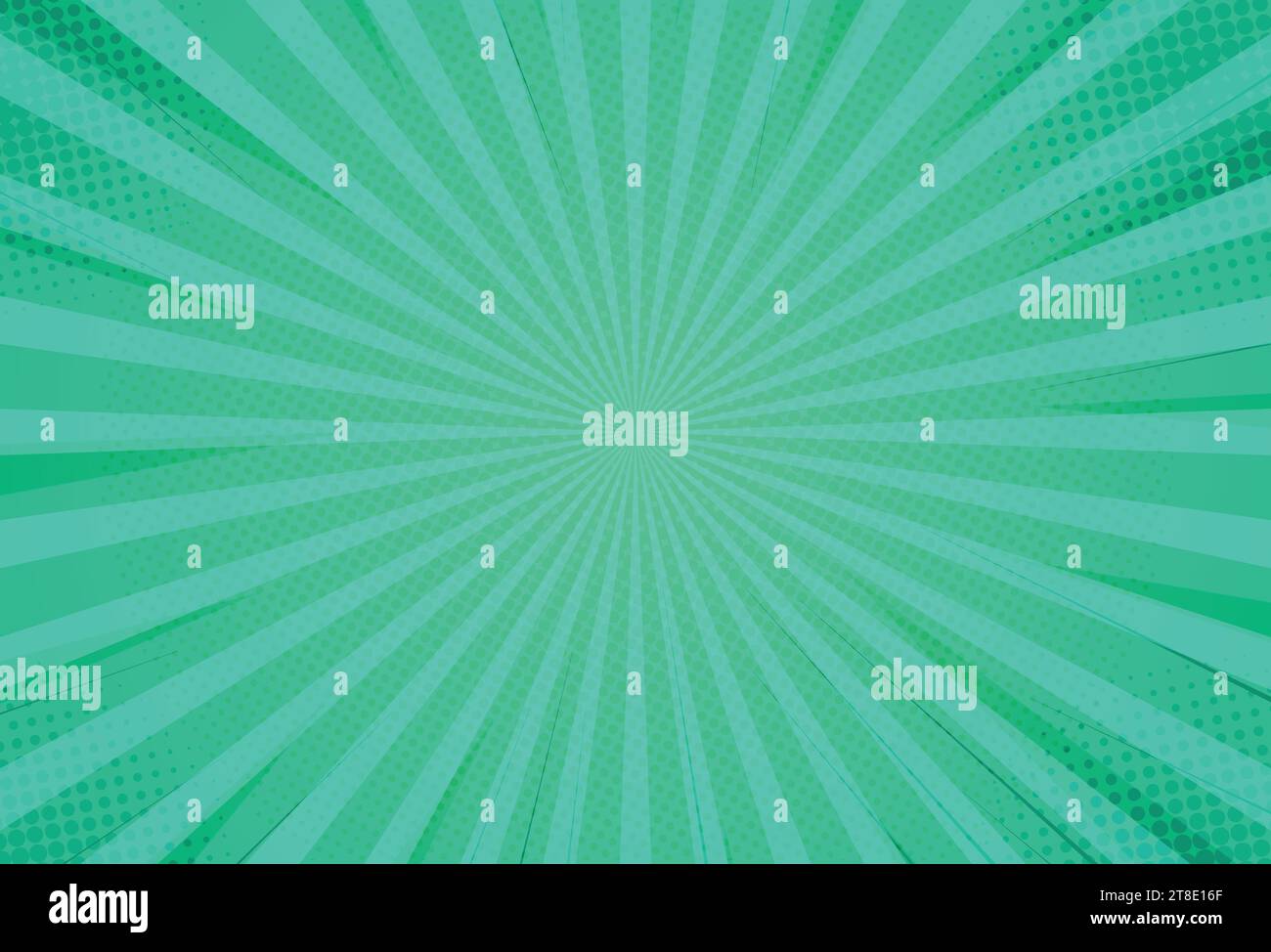 Comics rays background with halftones. Vector summer backdrop ...