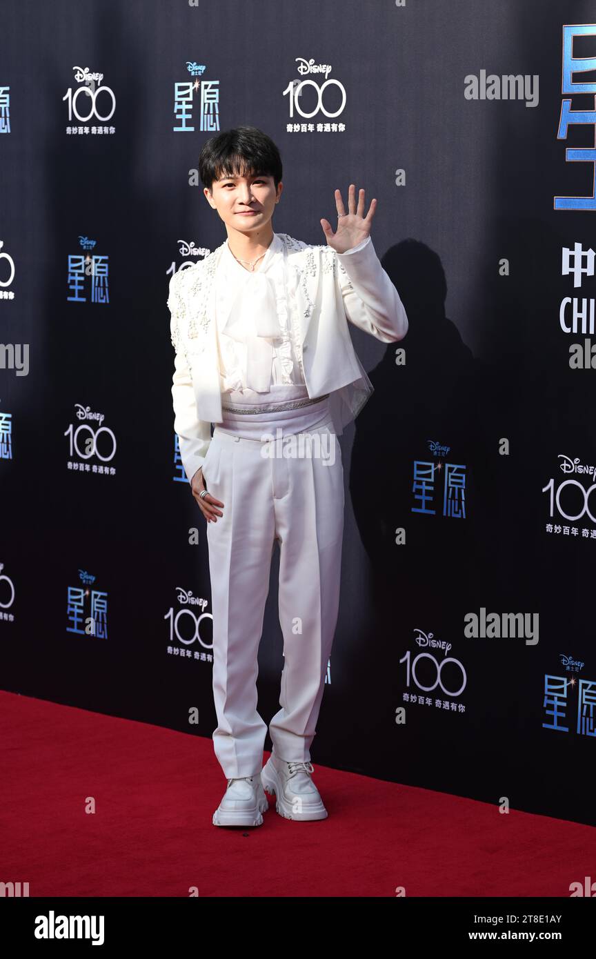 Chinese singer Zhou Shen attends a Disney activity in Shanghai, China ...
