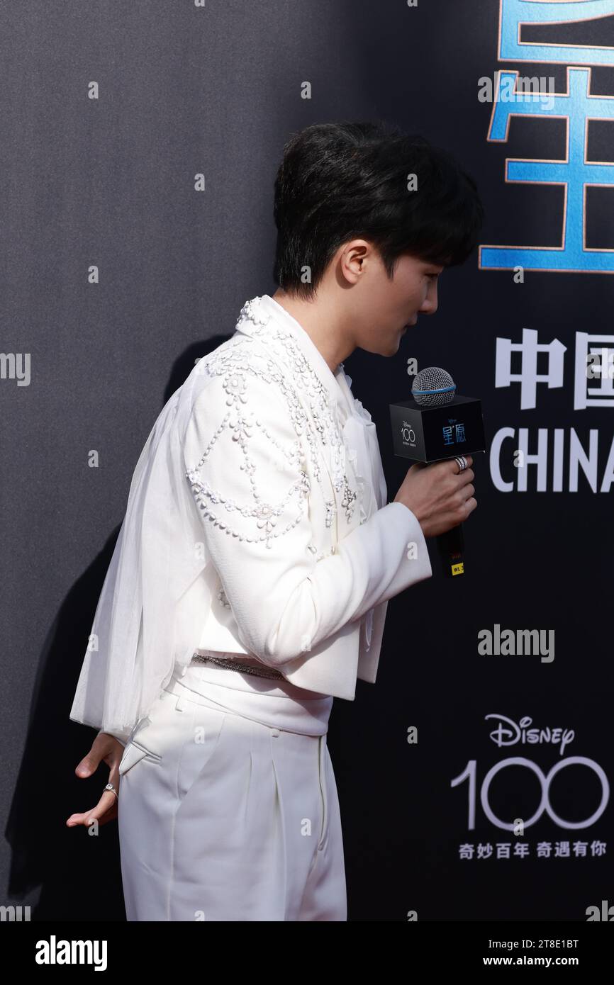 Chinese singer Zhou Shen attends a Disney activity in Shanghai, China ...