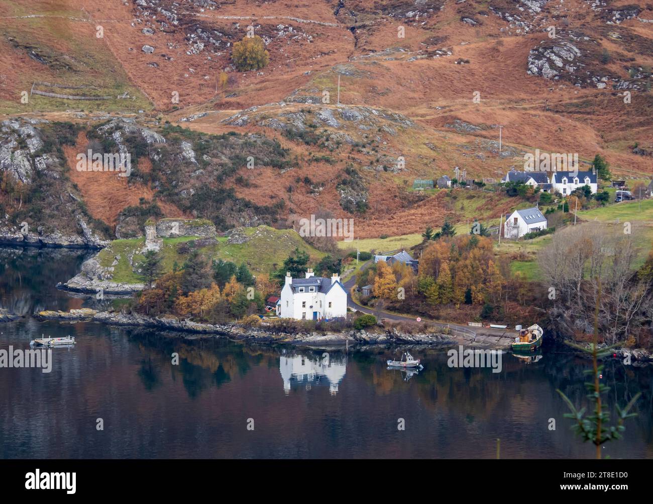 The remains of Strome Castle on the shores of Loch Carron, Scotland, UK ...