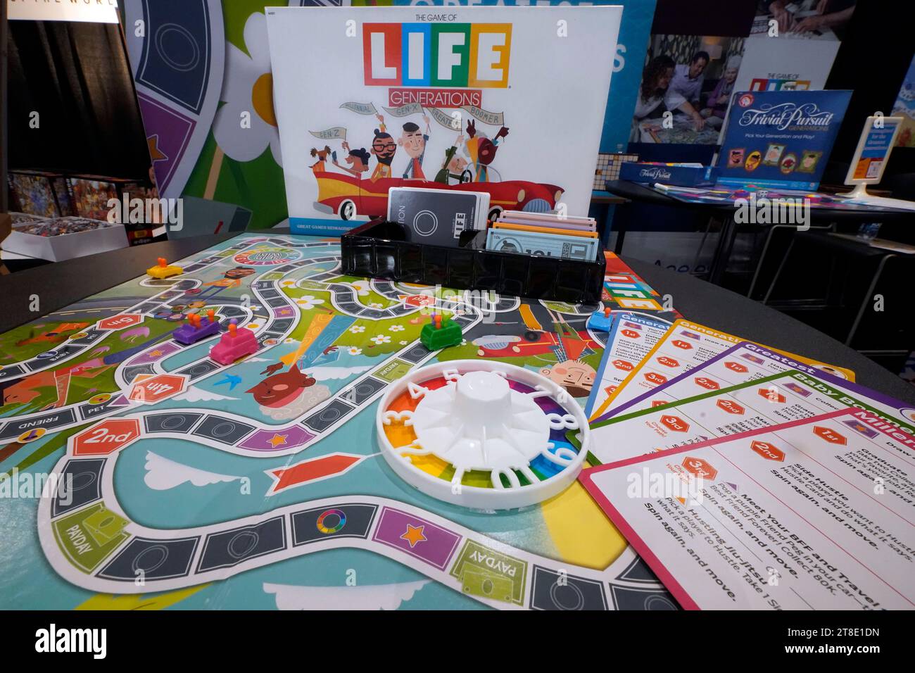 "The One of Life Generations" game is displayed at the 2023 Toy Fair ...