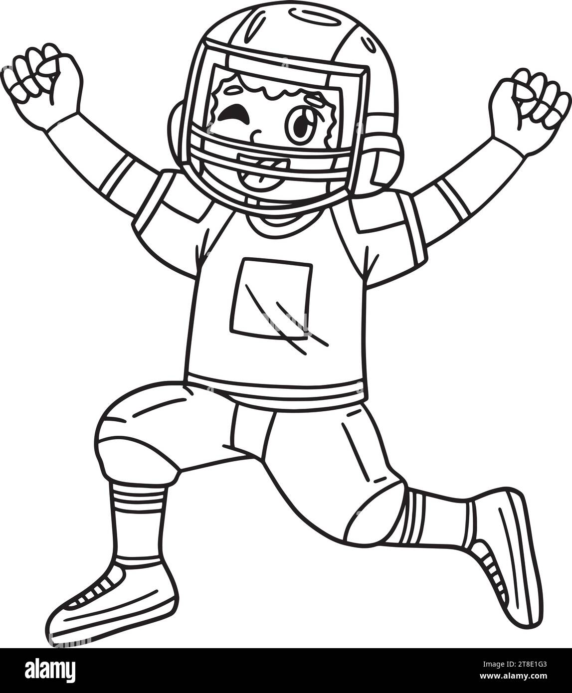 American Football Player Jumping Victory Isolated Stock Vector Image ...