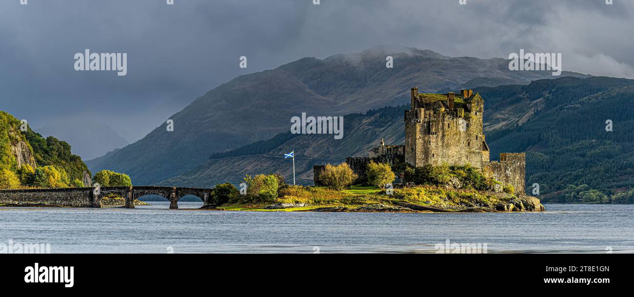 Eilean Dolan Castle, Dornie by Kyle of Lochalsh, Scotland Stock Photo ...