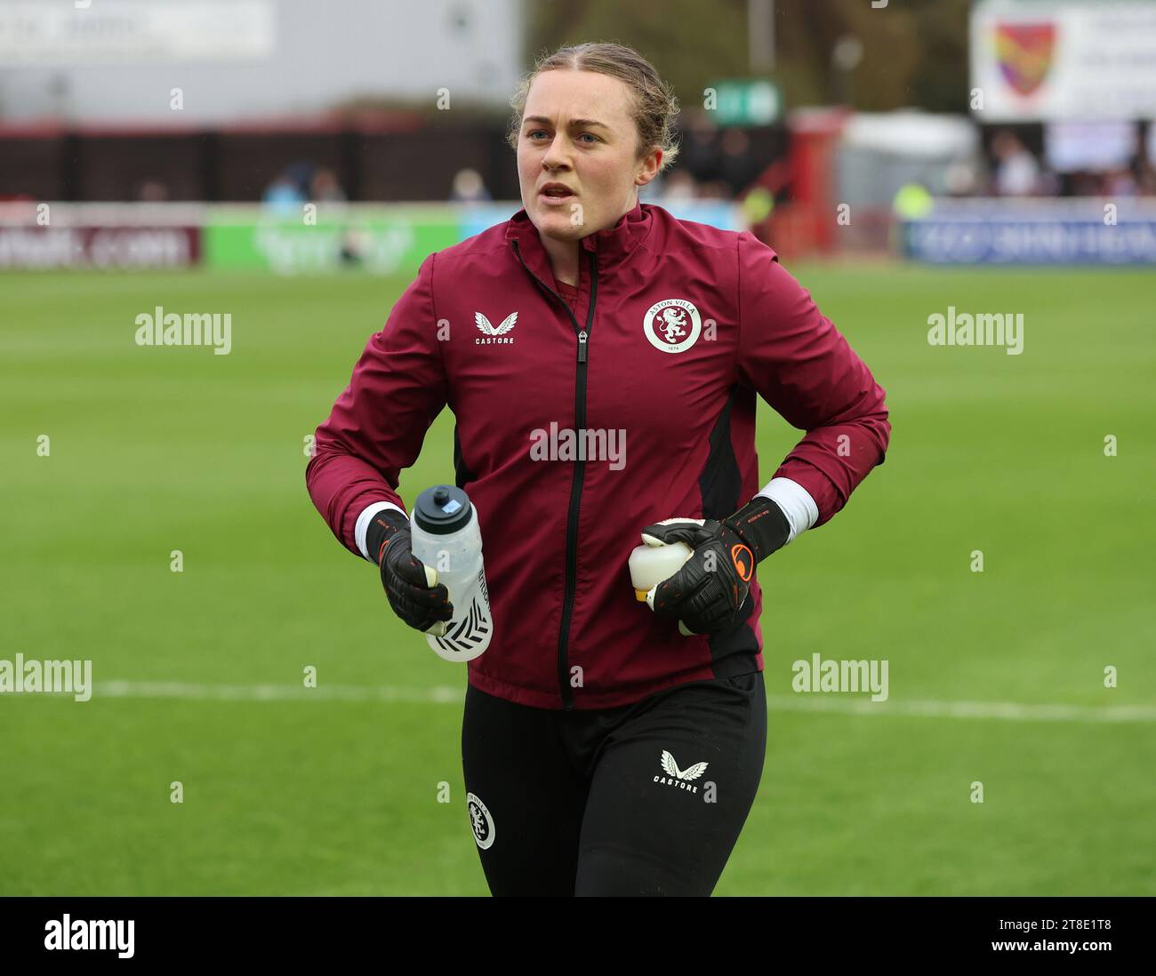 Anna Leat of Aston Villa Women during the pre-match warm-up during THE ...