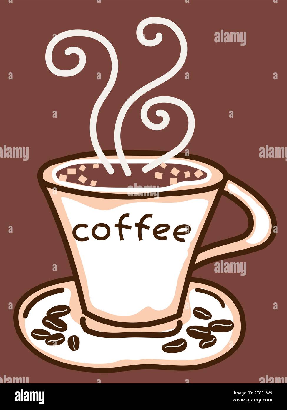 Cartoon coffee cup hot drink Stock Vector Images - Alamy