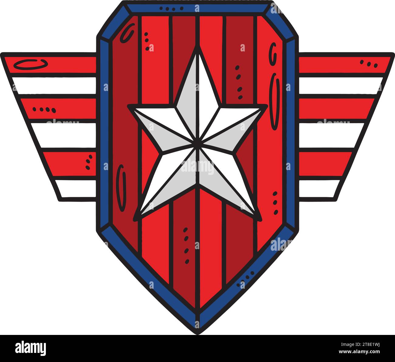 Wings and Shield Badge Cartoon Colored Clipart Stock Vector Image & Art ...