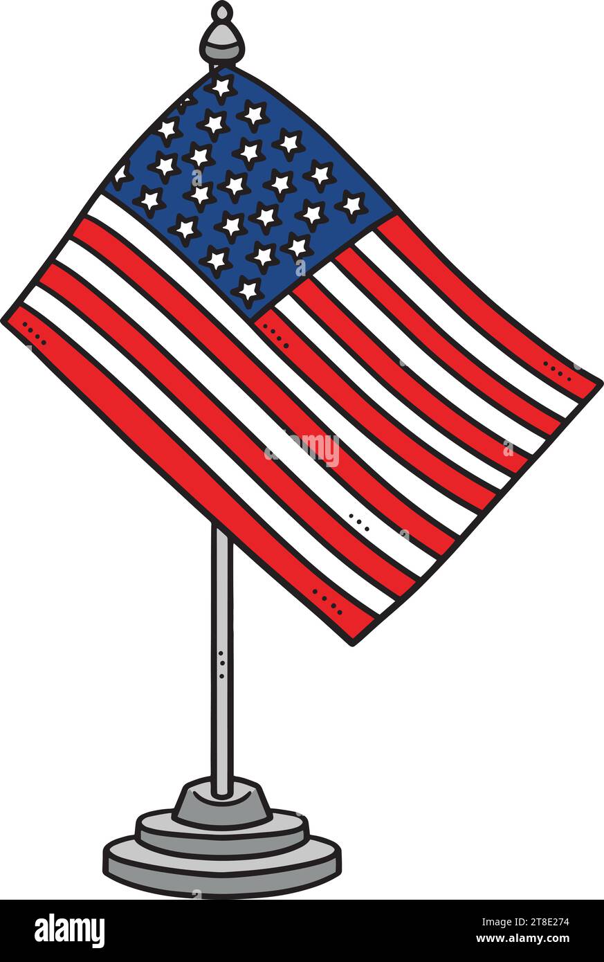 Patriotic American Table Flag Cartoon Clipart Stock Vector Image & Art ...