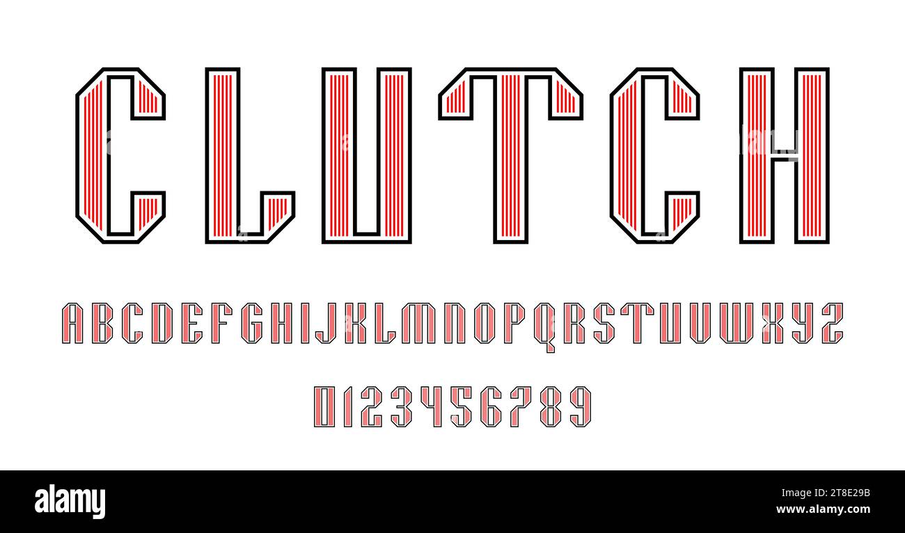 Set of alphabets font letters and numbers modern abstract design with ...