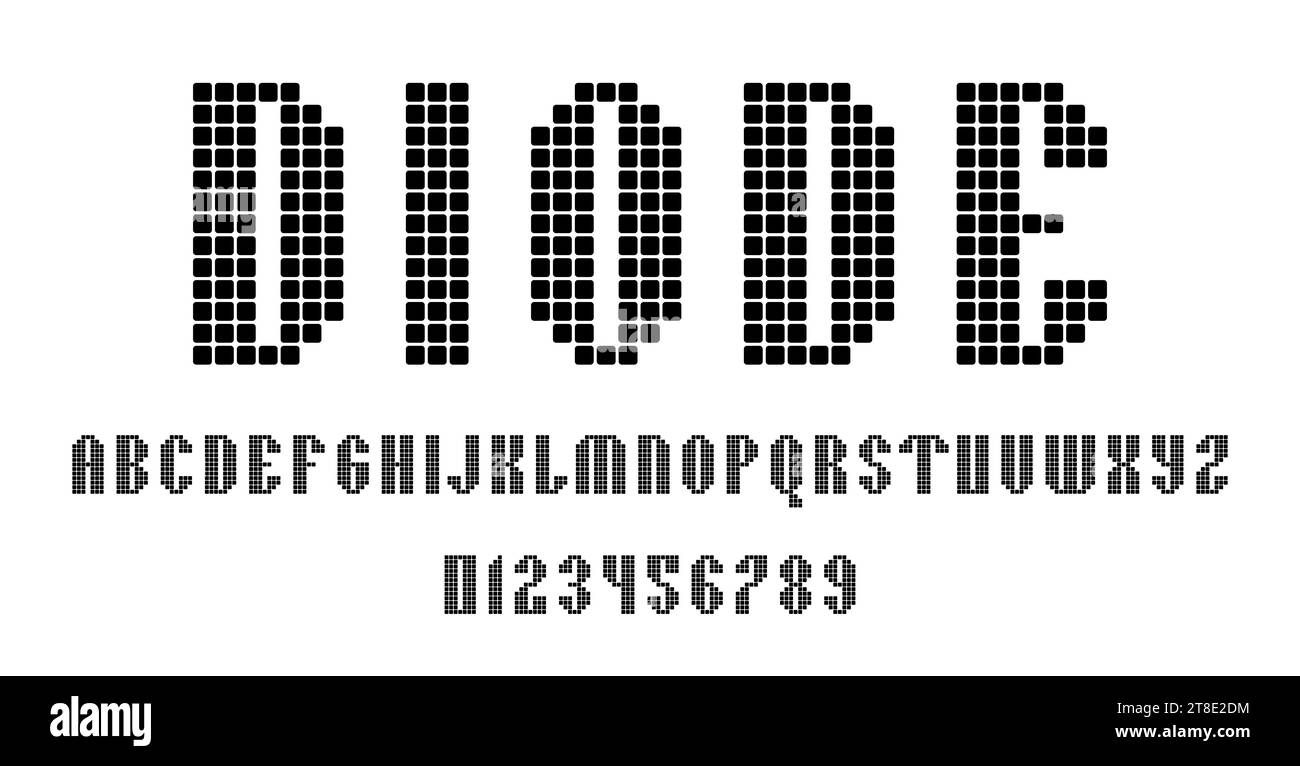 Set Of Alphabets Font Letters And Numbers Modern Abstract Design Vector