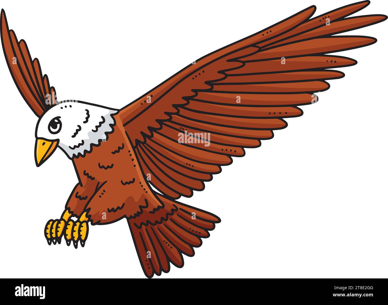 Flying Eagle Cartoon Colored Clipart Illustration Stock Vector Image ...