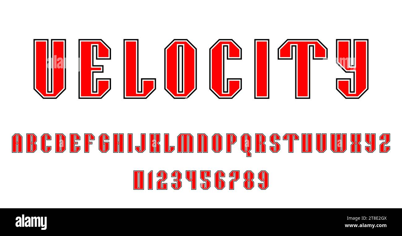Set Of Alphabets Font Letters And Numbers Modern Abstract Design Vector