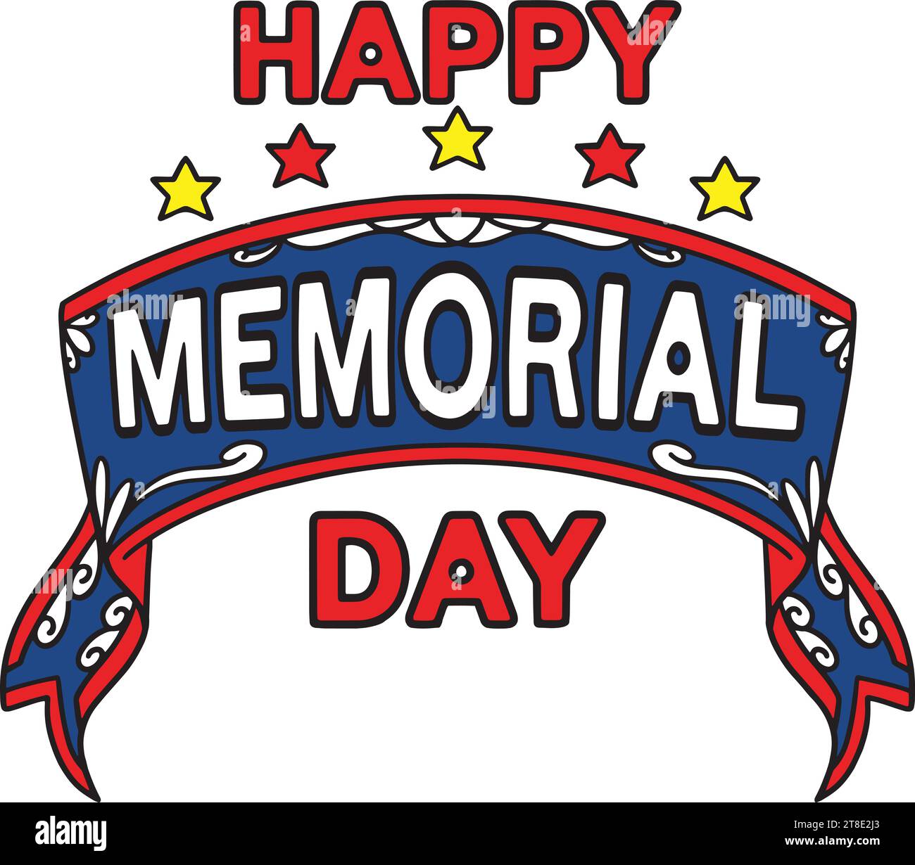 Happy Memorial Day Cartoon Colored Clipart Stock Vector Image & Art - Alamy