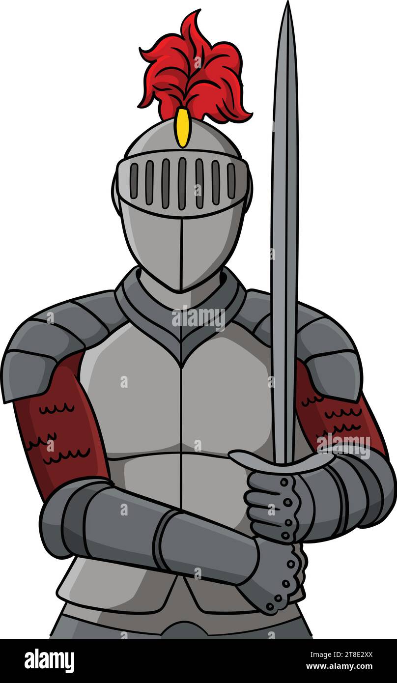 Knight in Armor Cartoon Colored Clipart Stock Vector Image & Art - Alamy