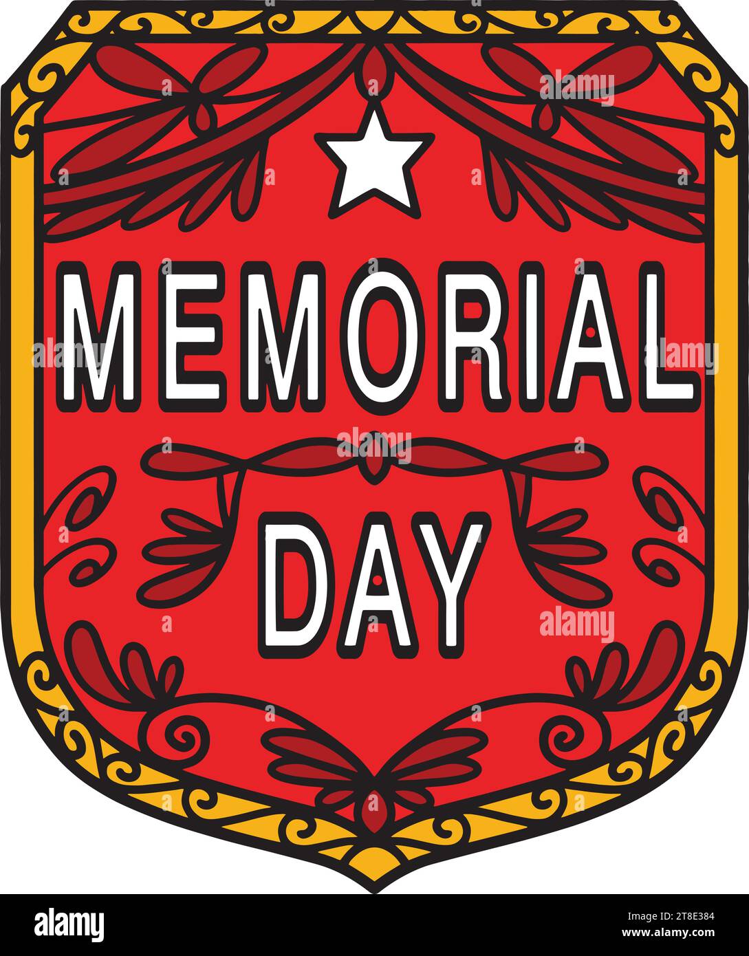 Memorial Day Badge Cartoon Colored Clipart Stock Vector Image & Art - Alamy