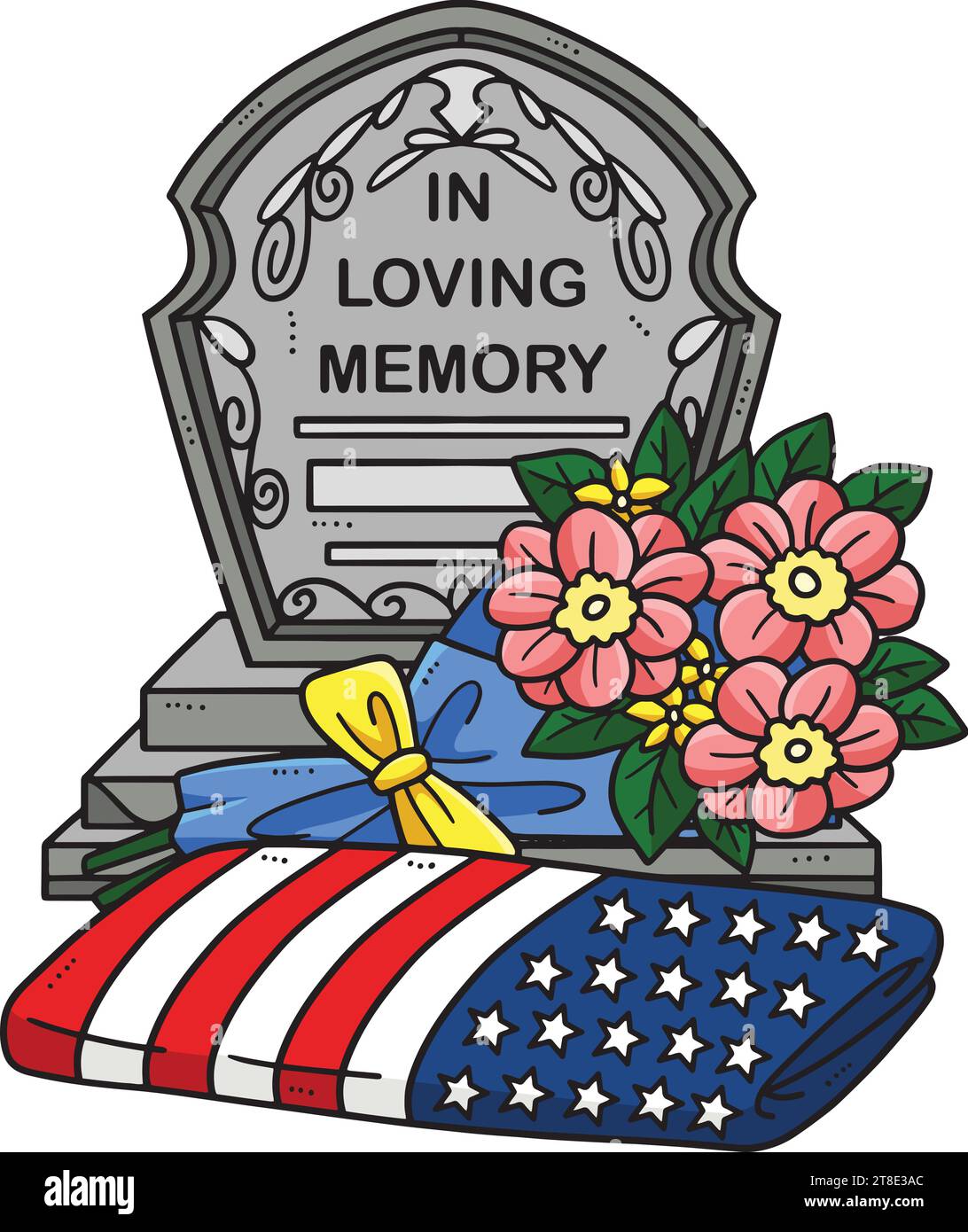 Memorial Day In Loving Memory Cartoon Clipart Stock Vector Image & Art ...