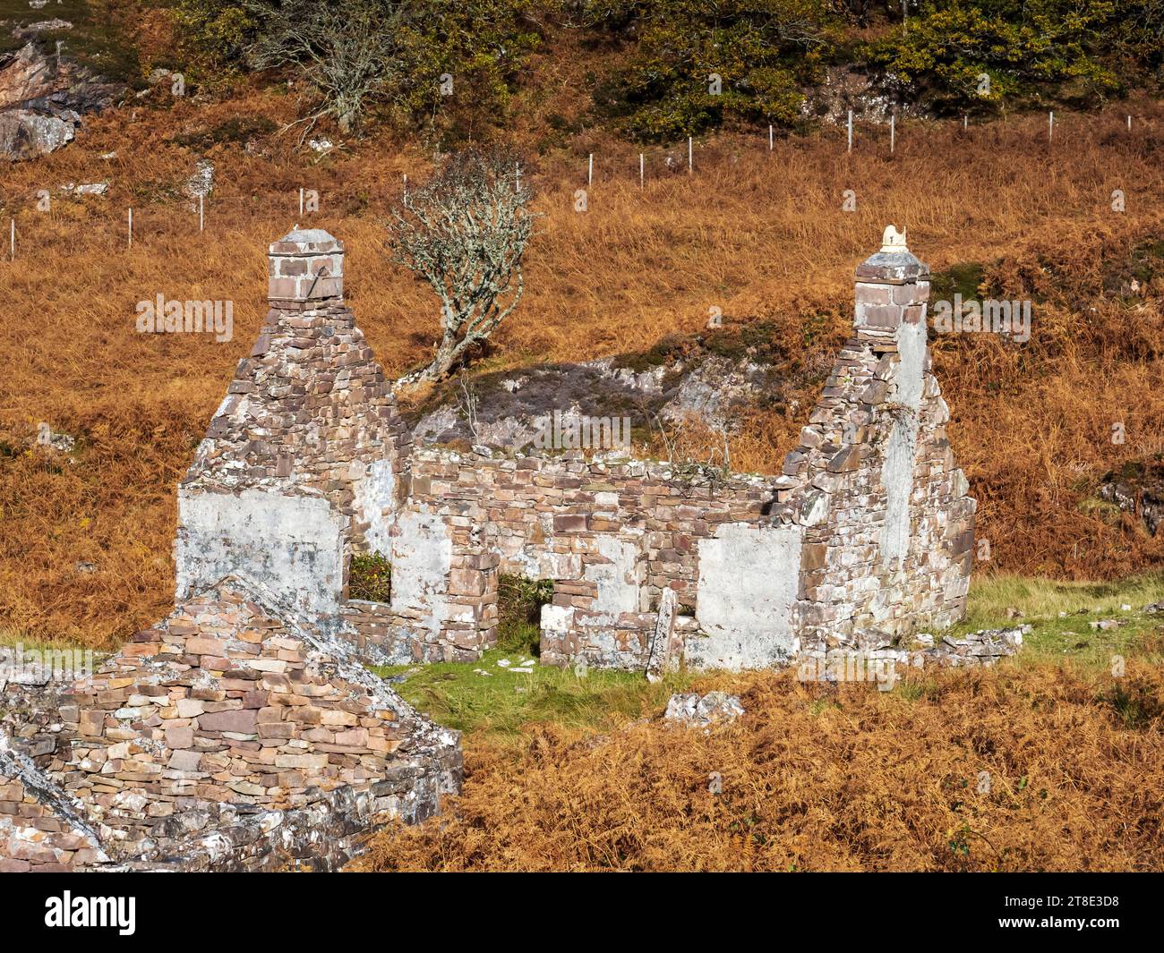 Houses likely abandoned during the highland clearances at Uags south of ...