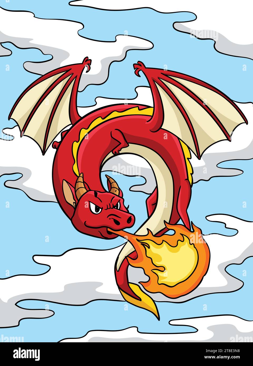 Knight Dragon Colored Cartoon Illustration Stock Vector Image & Art - Alamy