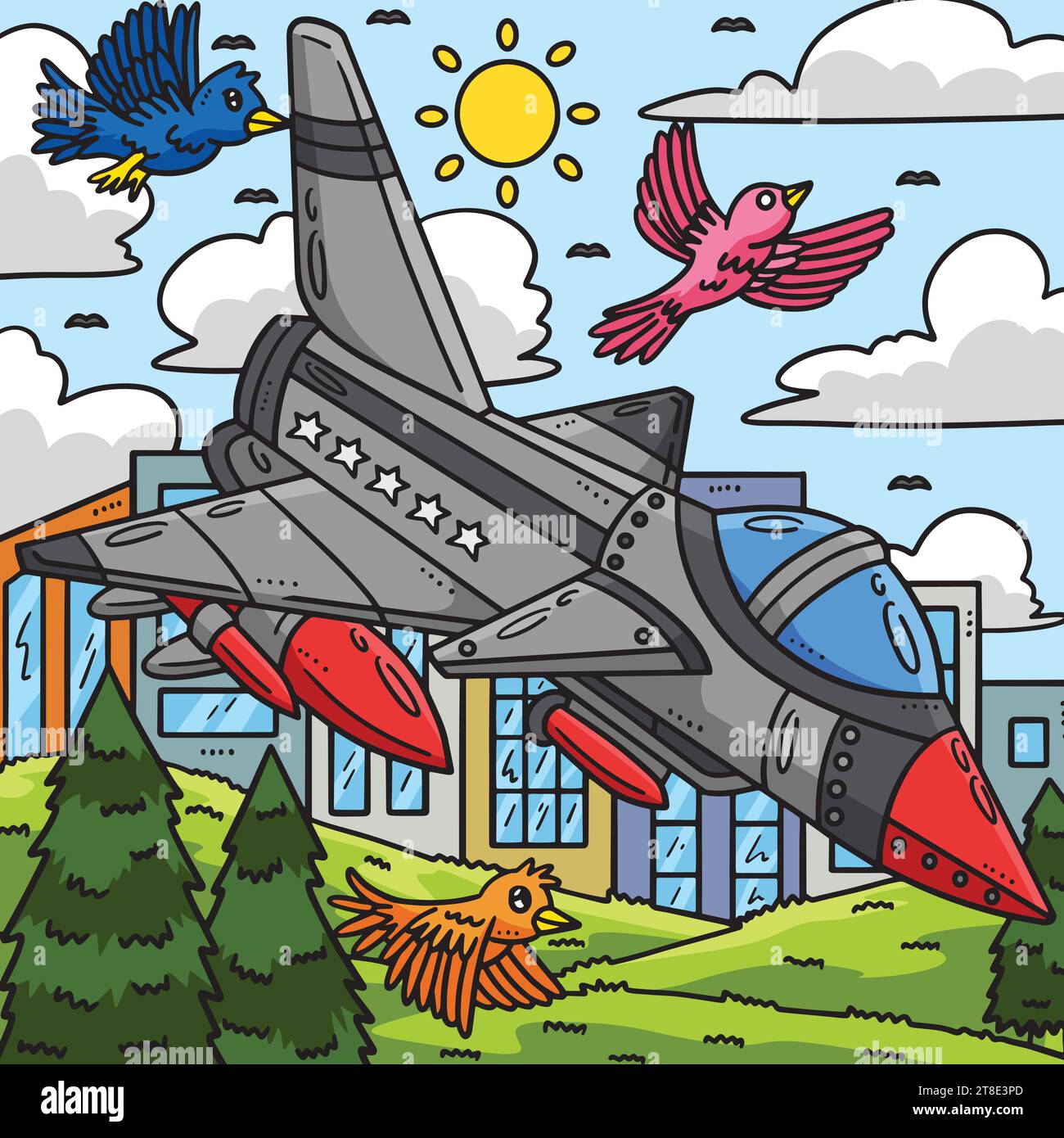 Memorial Day Fighter Jet Colored Cartoon Stock Vector Image & Art - Alamy