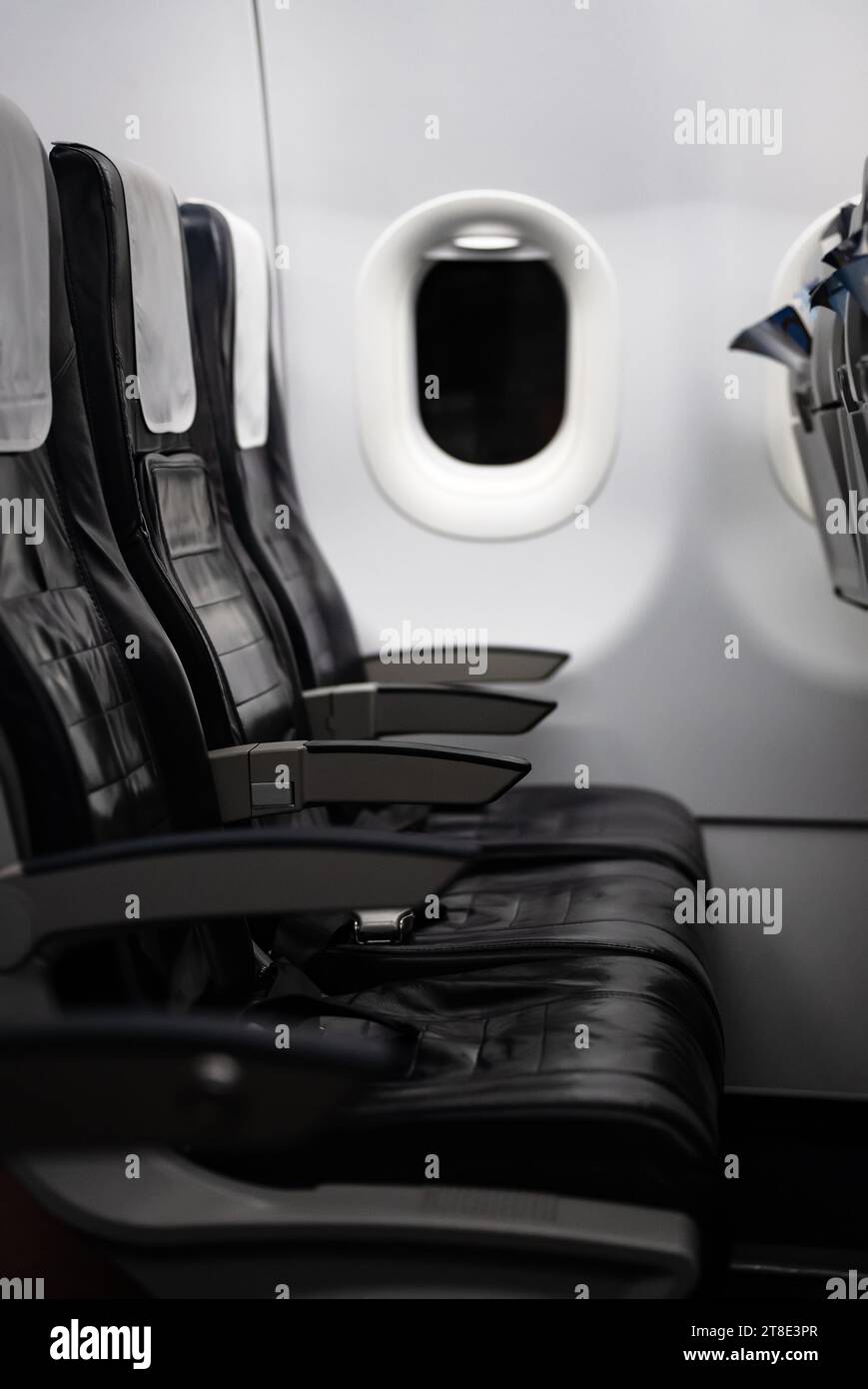 Empty seats on an airplane. Inside the Airplane Stock Photo - Alamy