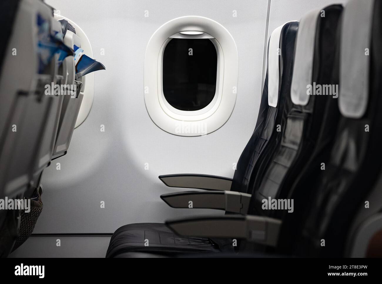 Empty seats on an airplane. Inside the Airplane Stock Photo - Alamy