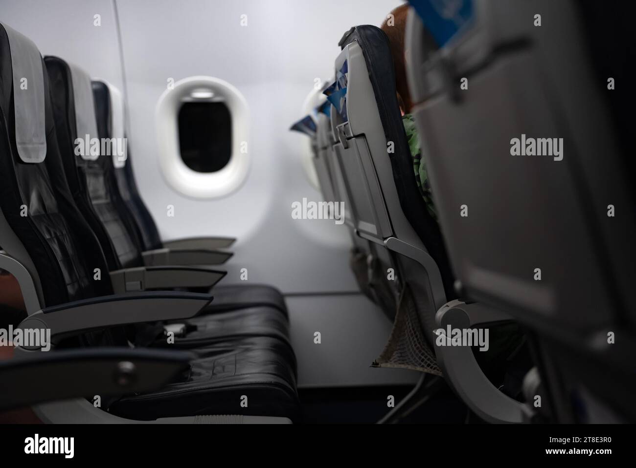 Empty seats on an airplane. Inside the Airplane Stock Photo - Alamy